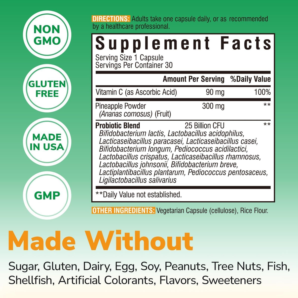300 mg probiotic capsules for vitality