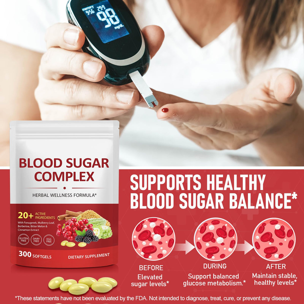 300 softgels for convenient blood sugar support