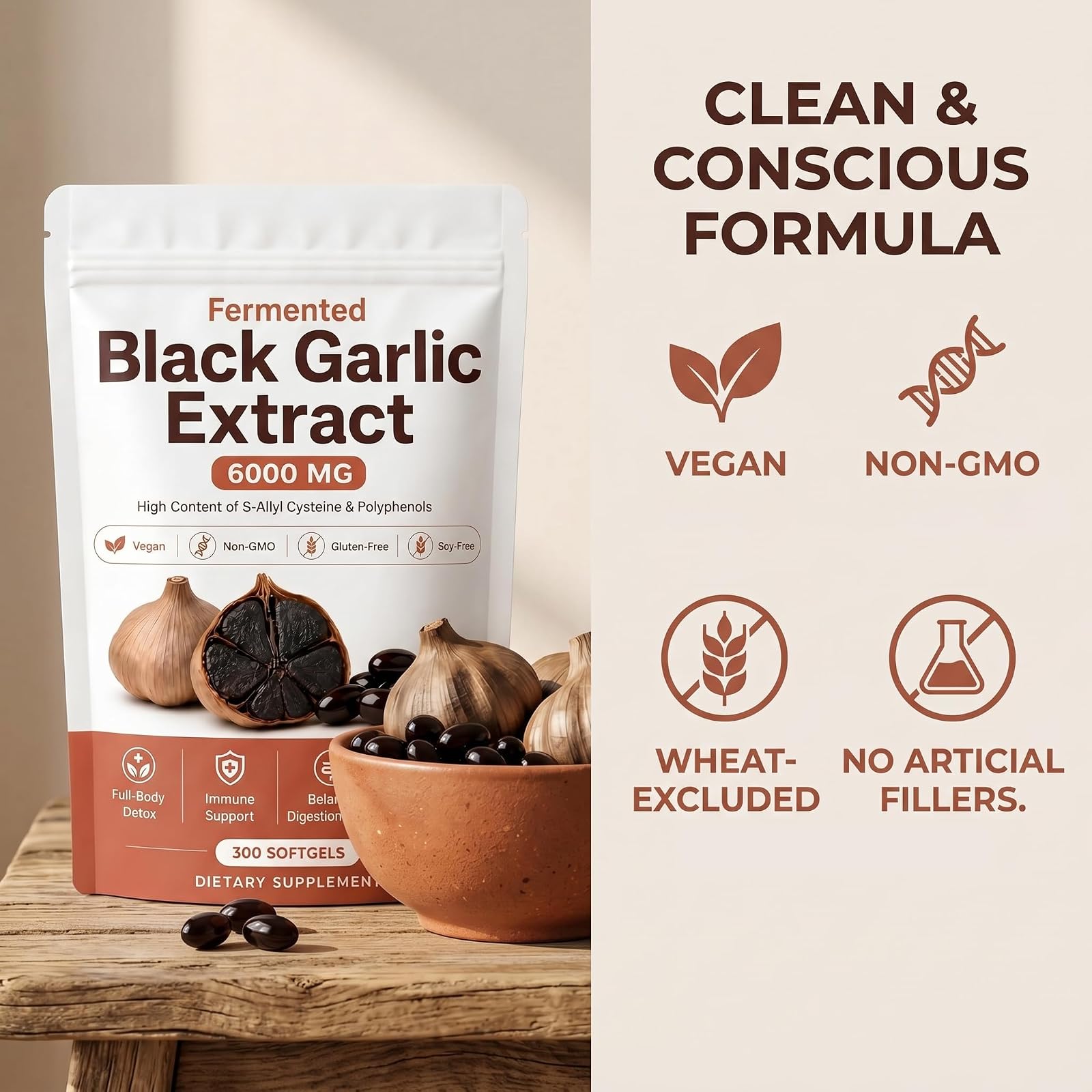 300 softgels for daily garlic intake