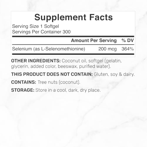 300 softgels for daily selenium intake