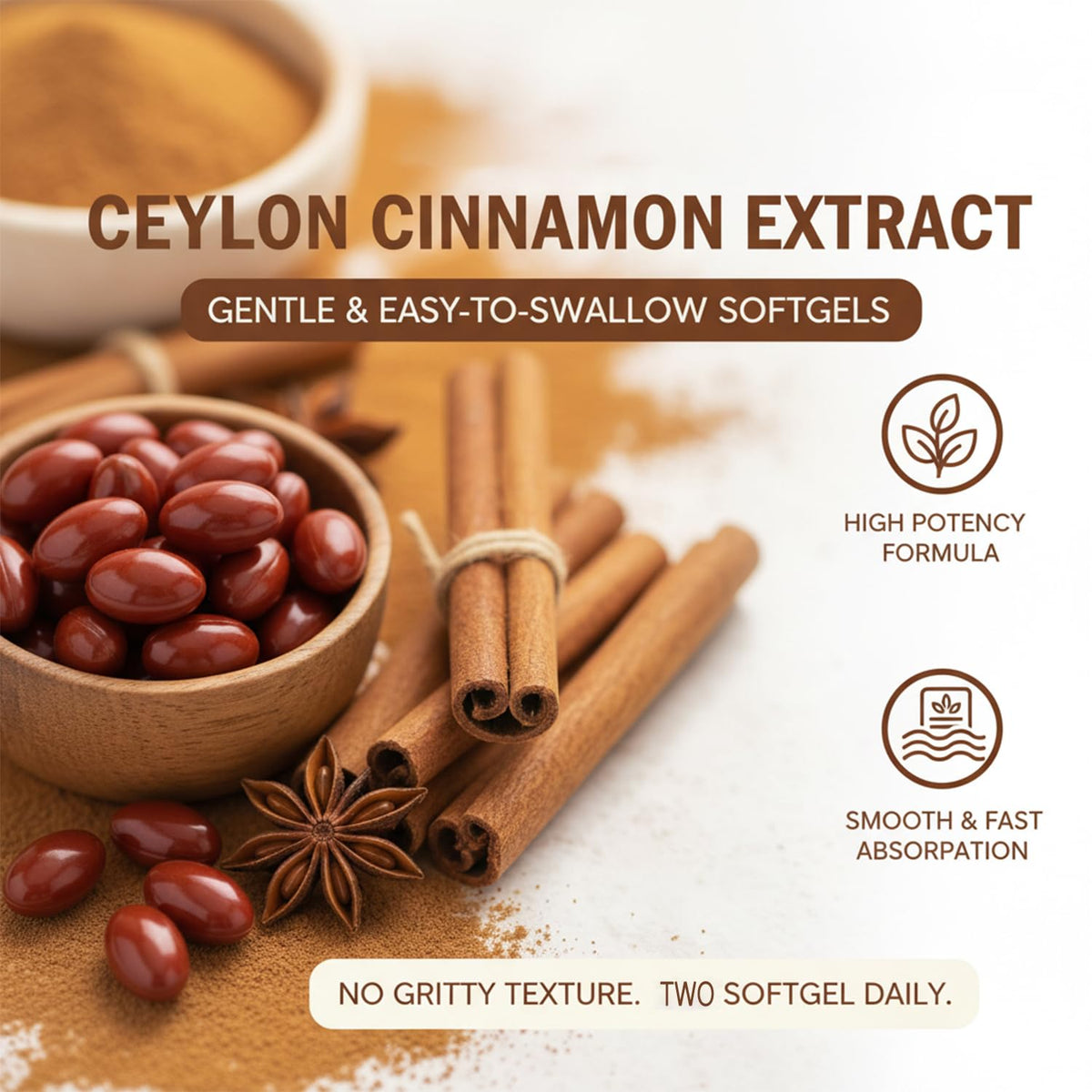 300 softgels of Ceylon cinnamon