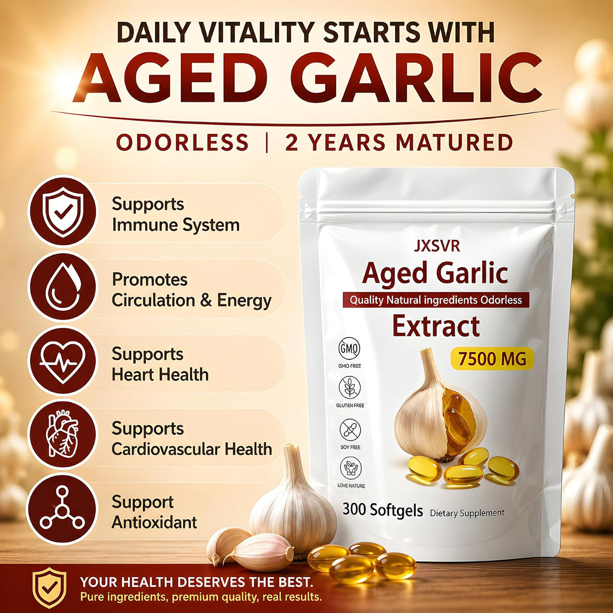 300 softgels of garlic extract