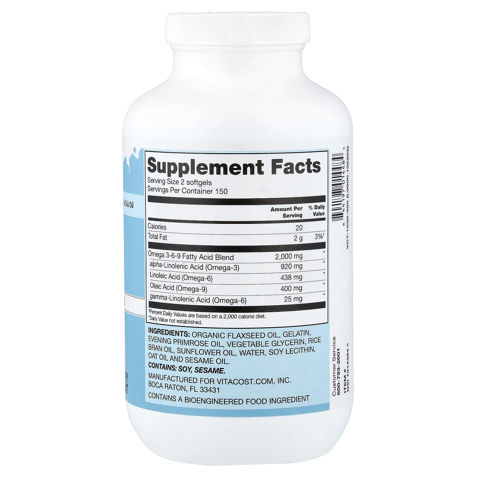 300 softgels of Omega oil blend