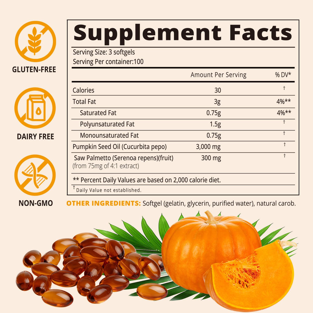300 softgels of pumpkin seed oil
