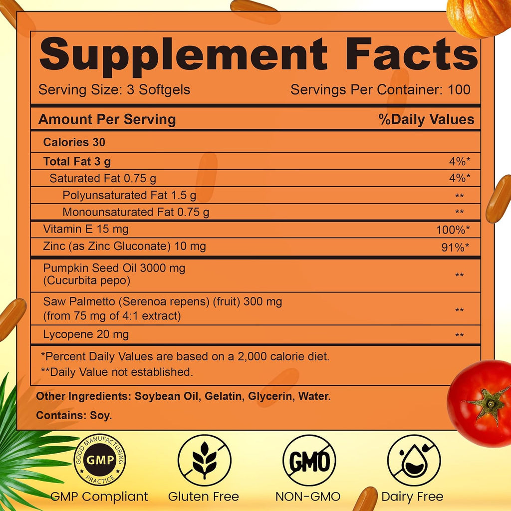 300 softgels of pumpkin seed oil