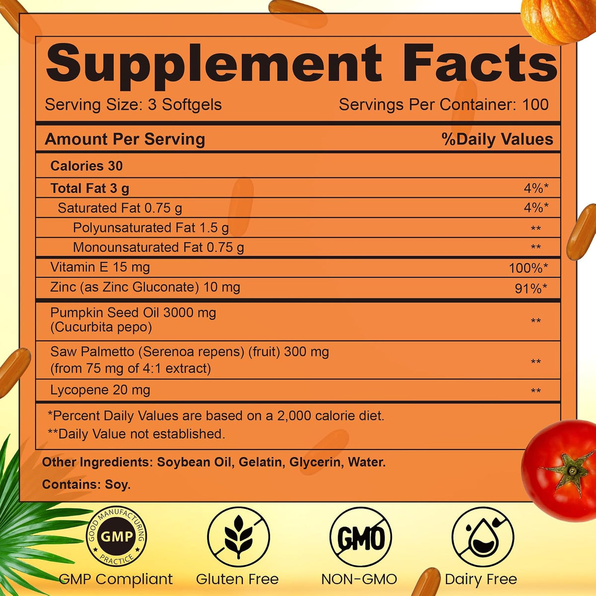 300 softgels of pumpkin seed oil