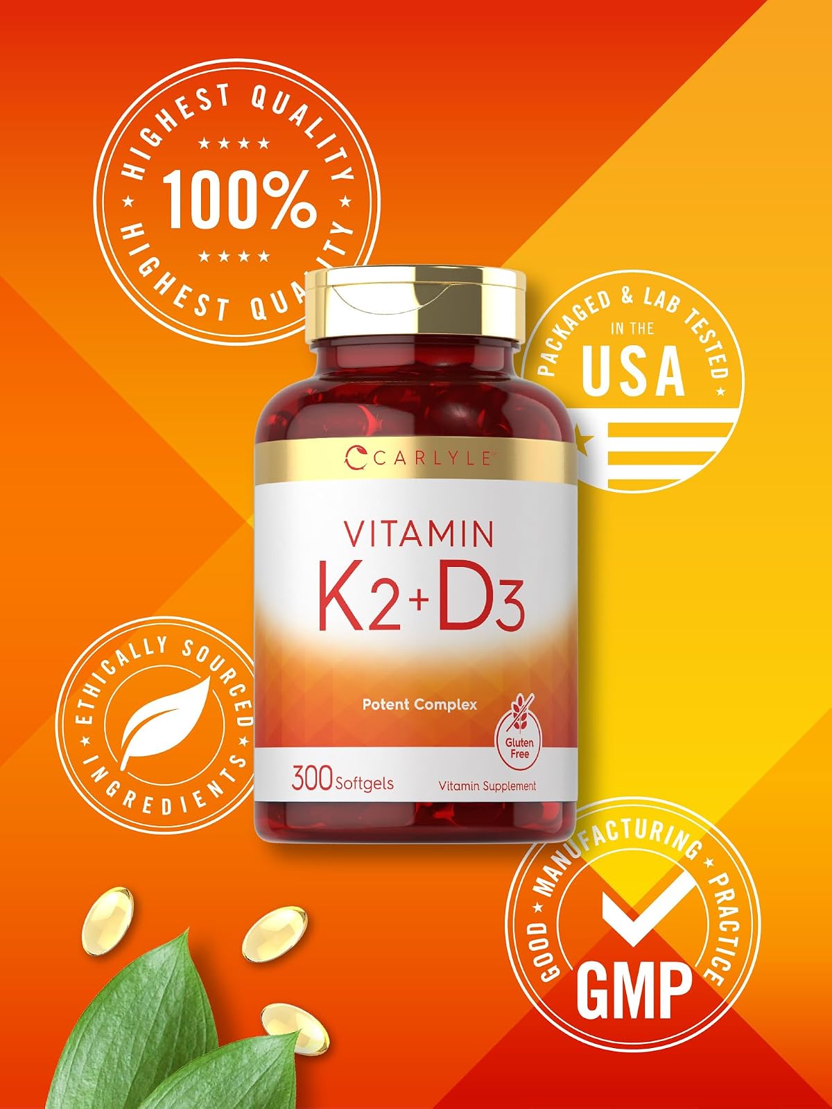 300 softgels vitamin D3 K2