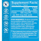 300 tablets of folic acid supplement