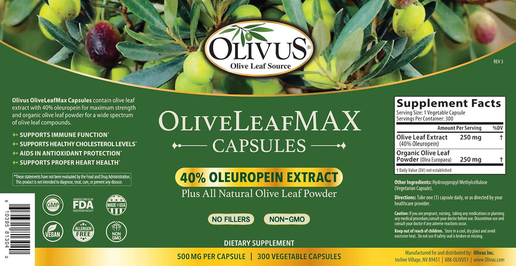 300 vegetarian olive leaf capsules