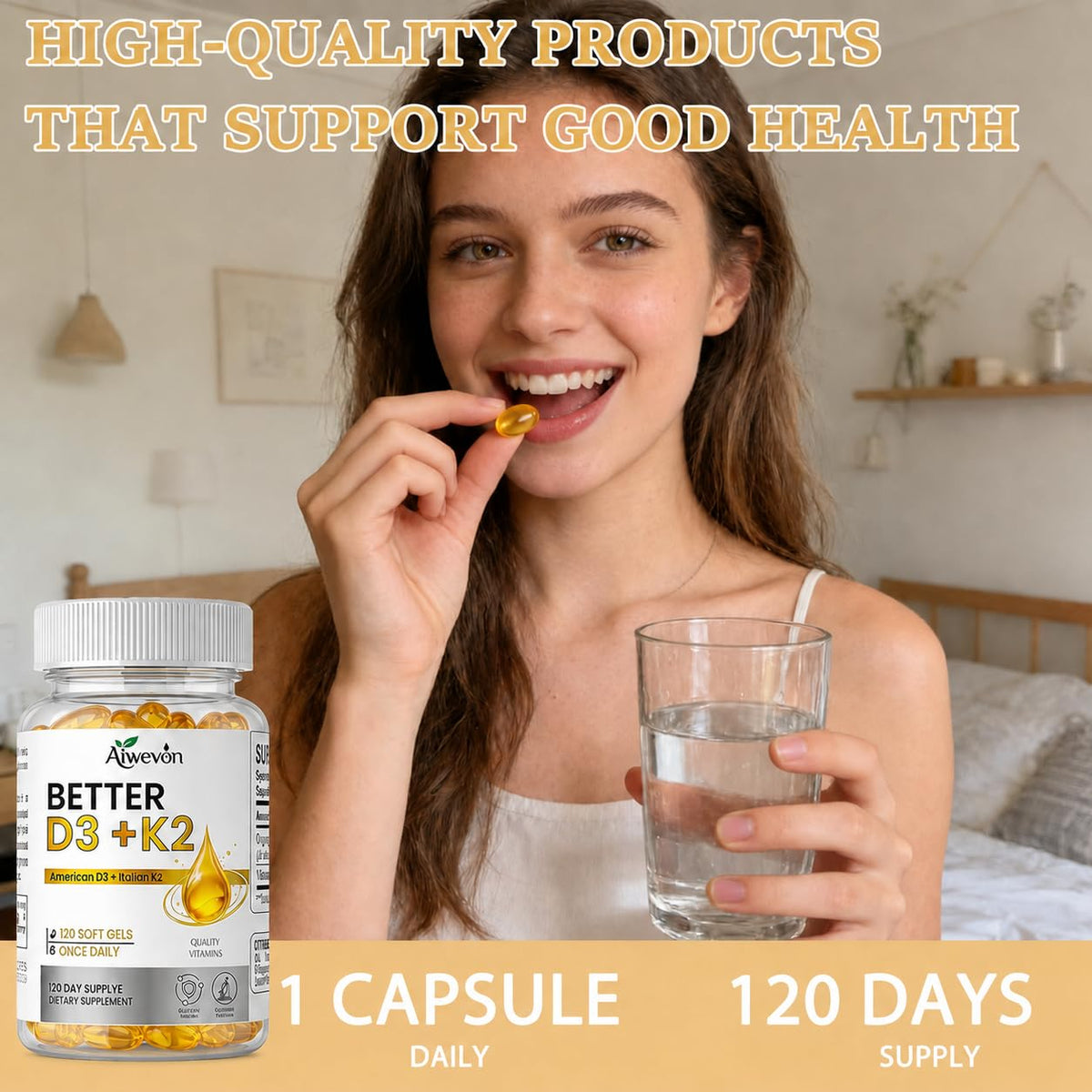 3000 IU Vitamin D3 K2 softgels