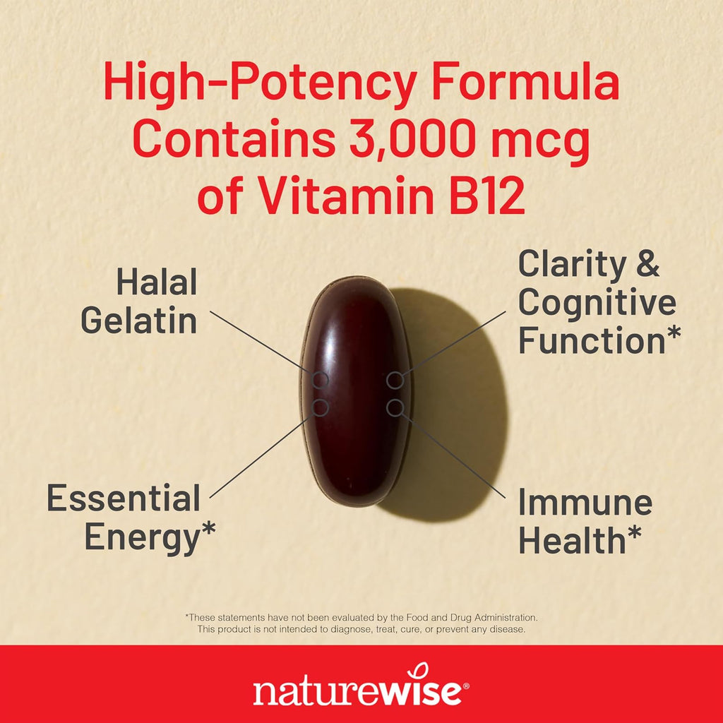 3000 mcg Vitamin B12 for energy