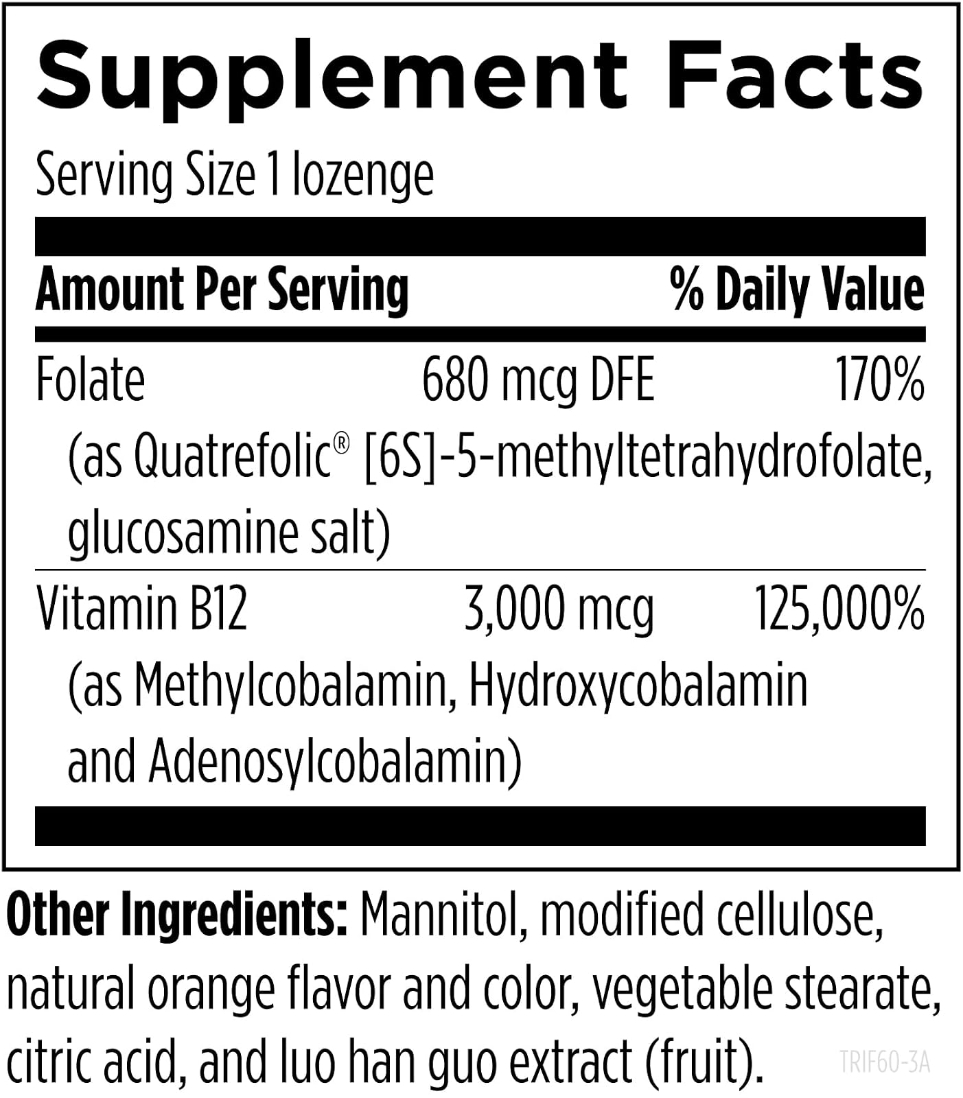 3000 mcg vitamin B12 supplement