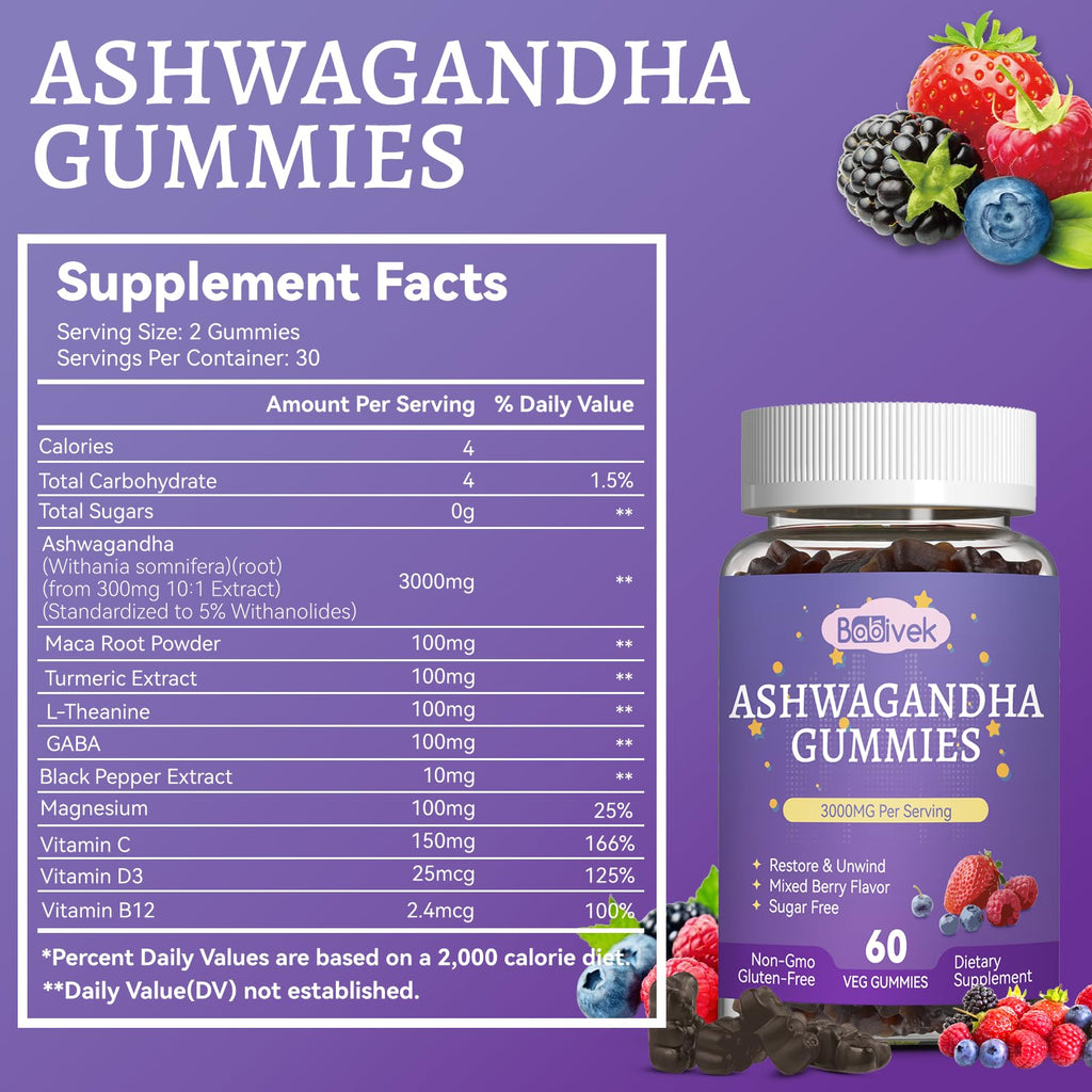 3000 mg Ashwagandha gummies for relaxation