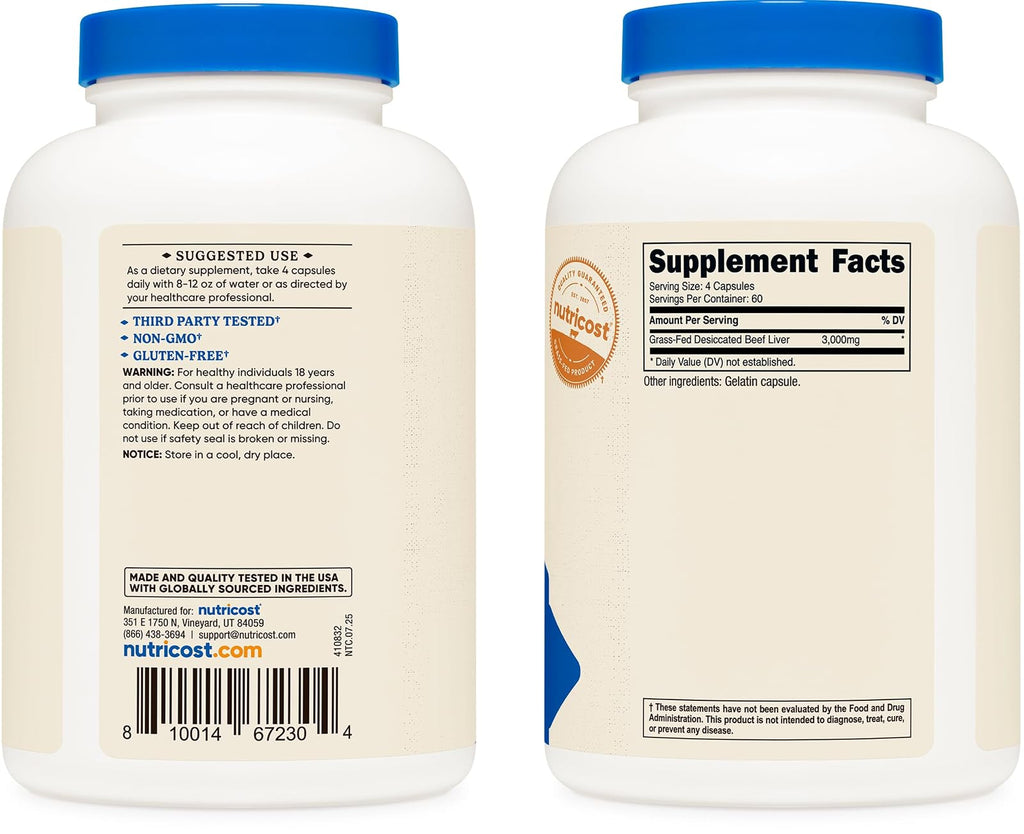 3000 mg beef liver capsules