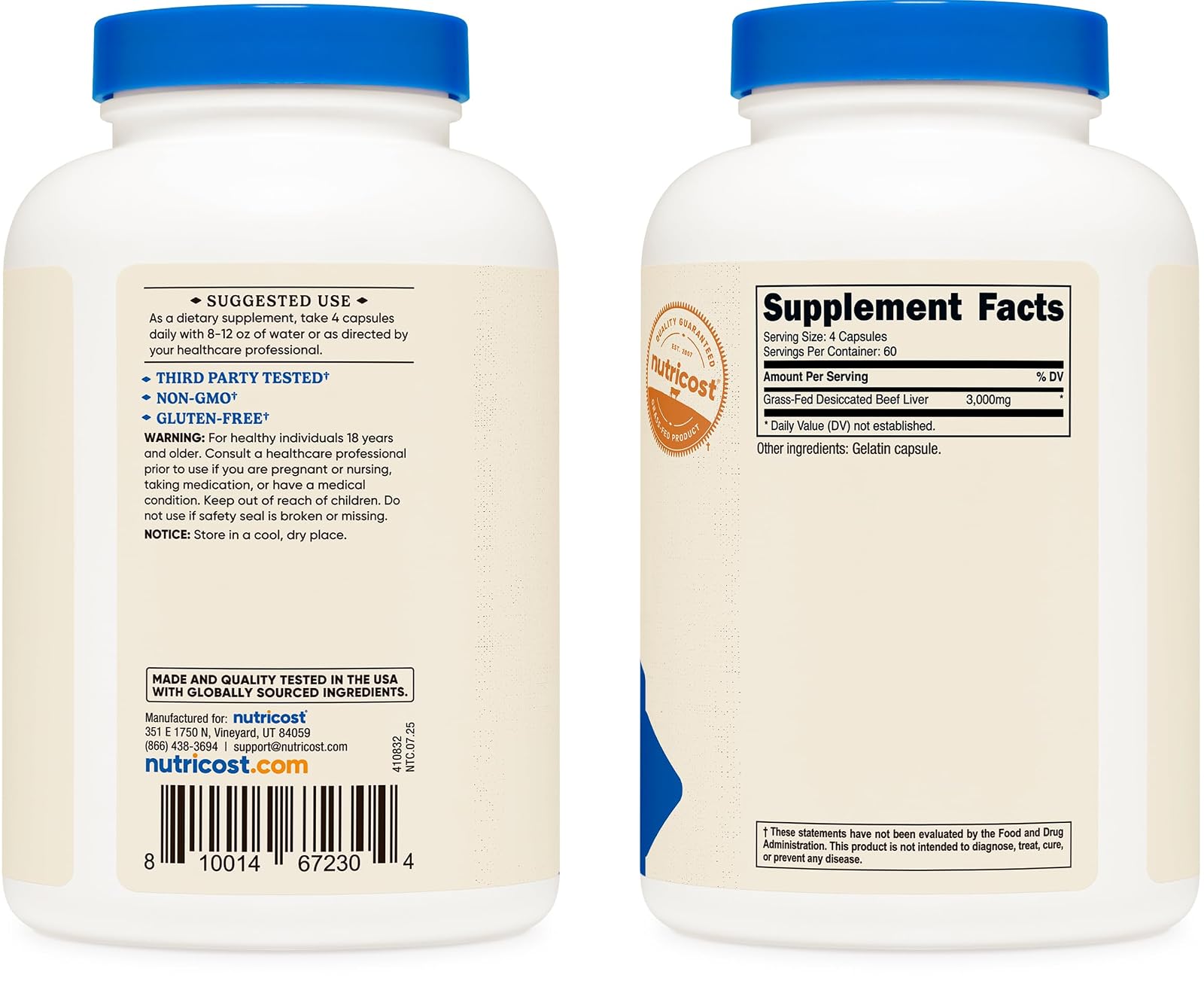 3000 mg beef liver capsules