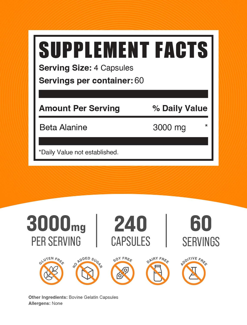 3000 mg Beta Alanine supplement