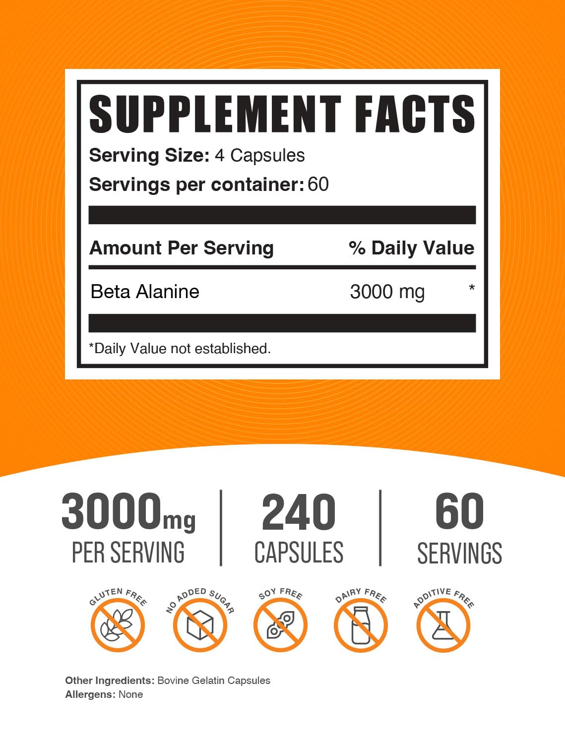 3000 mg Beta Alanine supplement