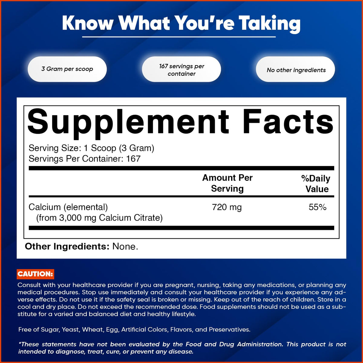 3000 mg calcium citrate for strong bones