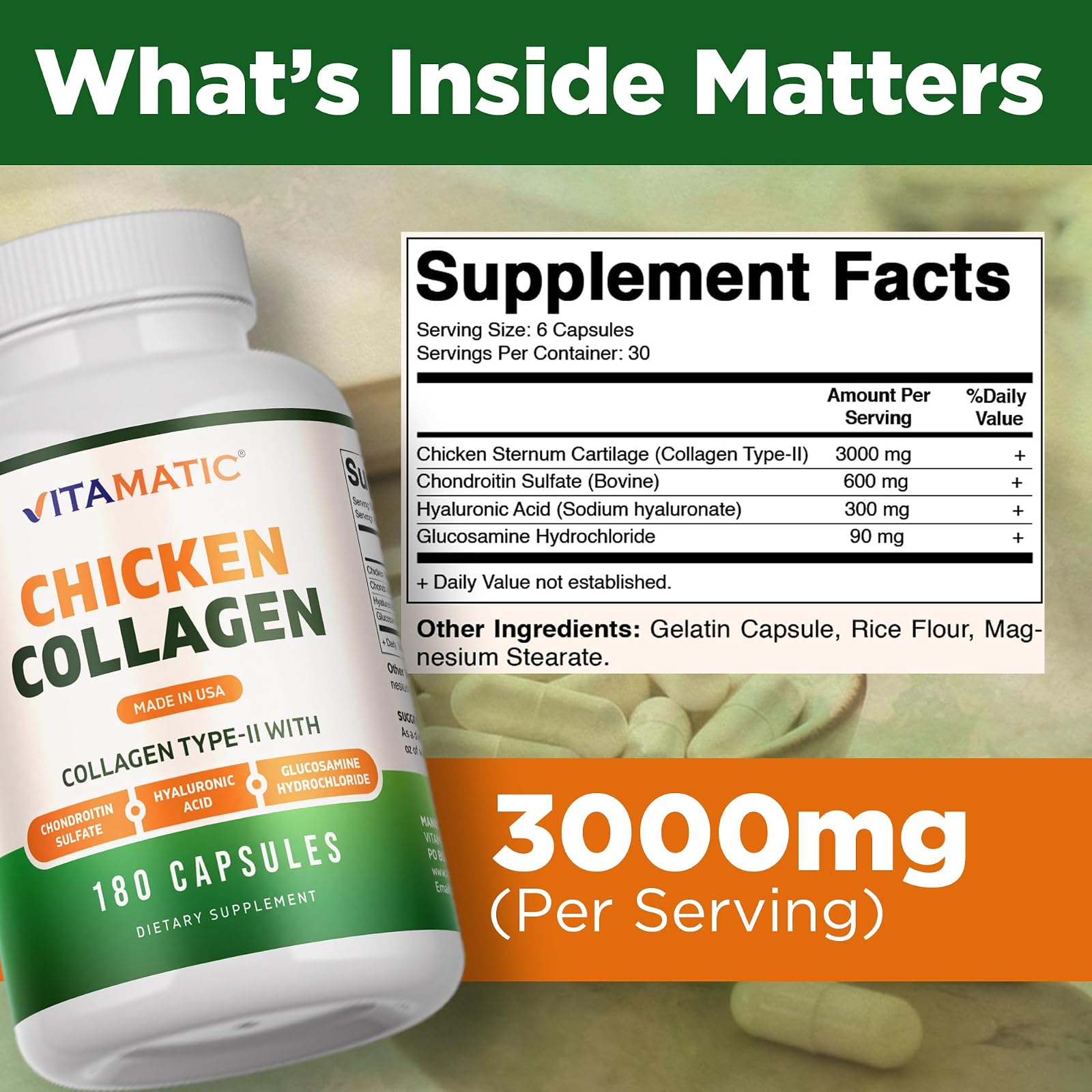 3000 mg chicken collagen capsules