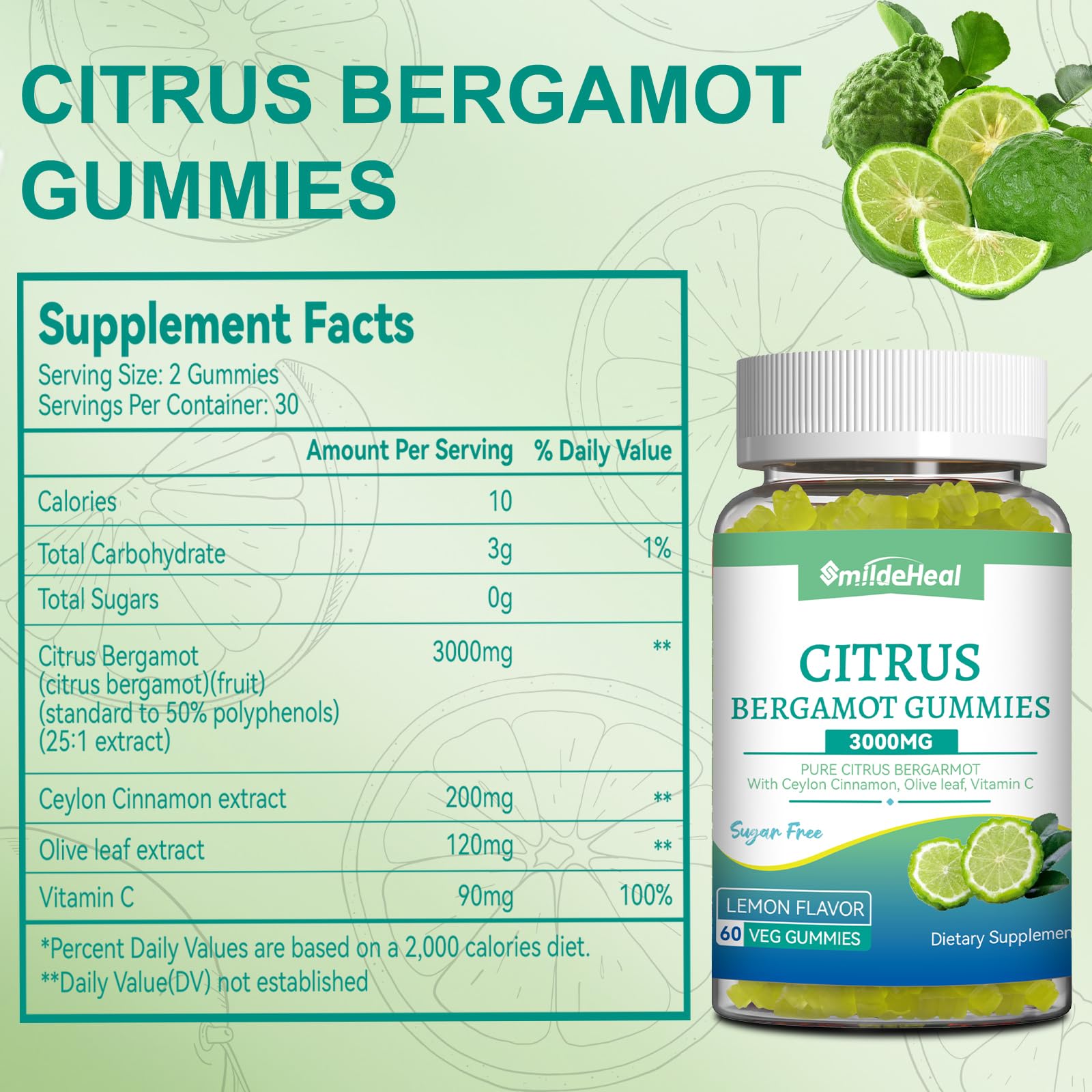 3000 mg Citrus Bergamot multivitamins