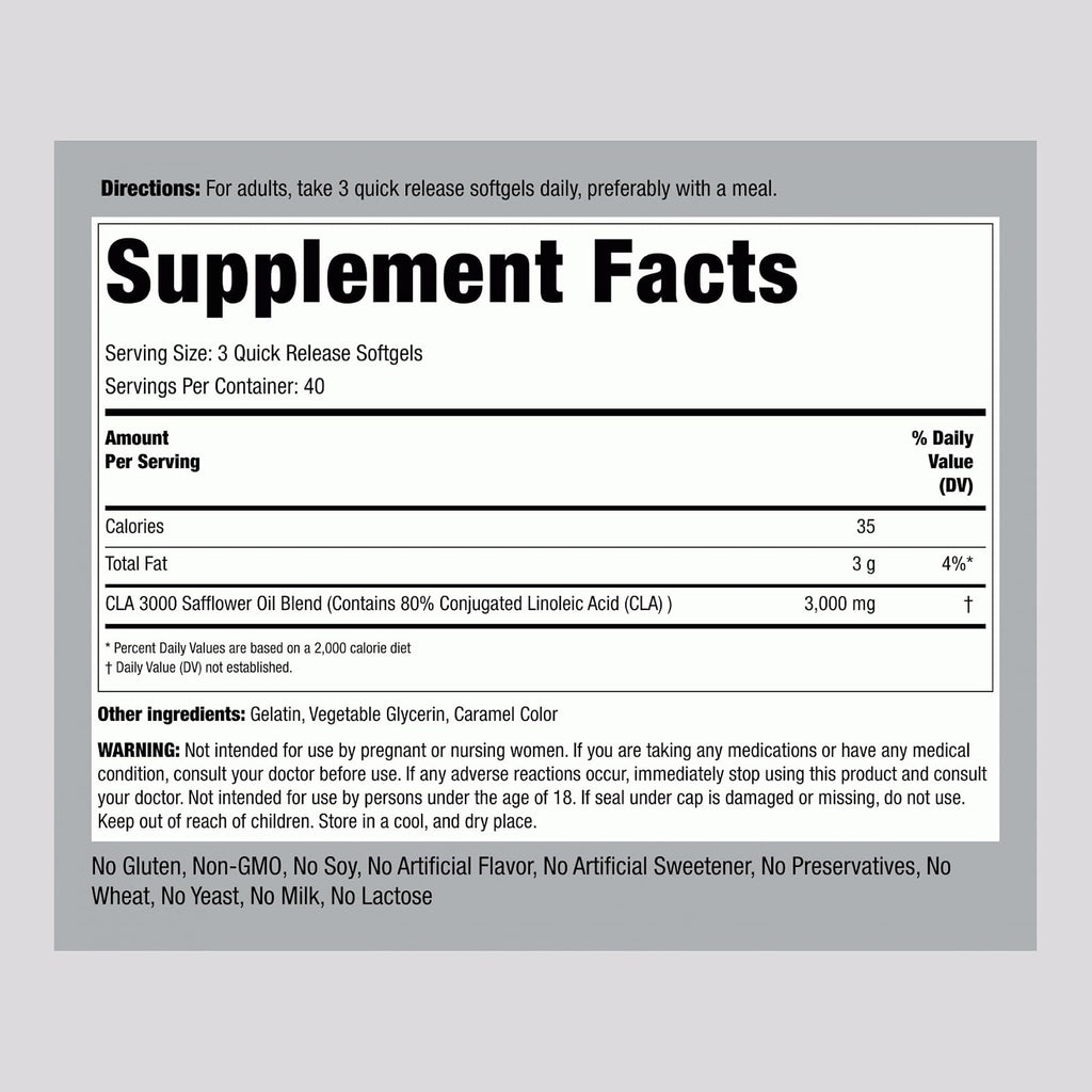 3000 mg CLA for fat burning
