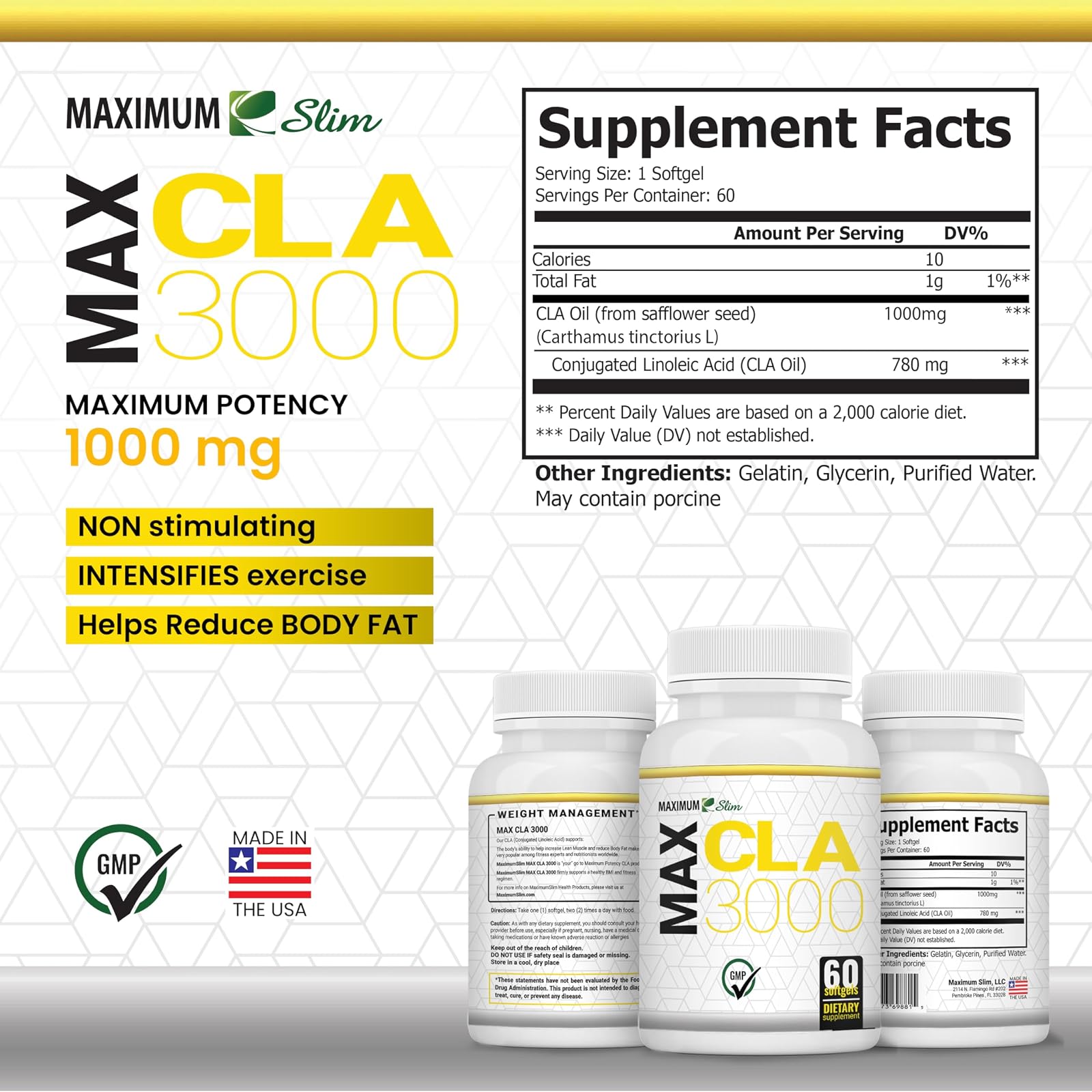 3000 mg CLA supplement for energy