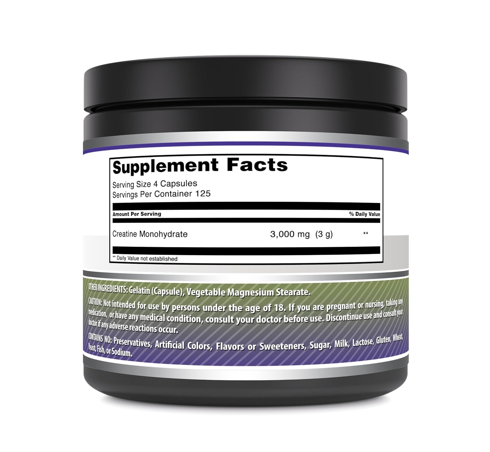 3000 mg creatine capsules for energy