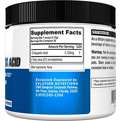 3000 mg D-Aspartic Acid for muscle growth
