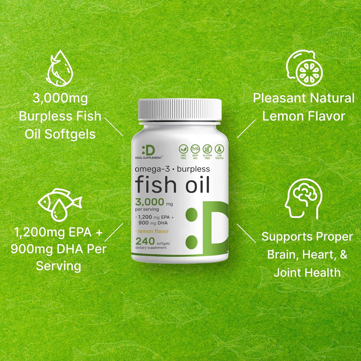 3000 mg fish oil softgels