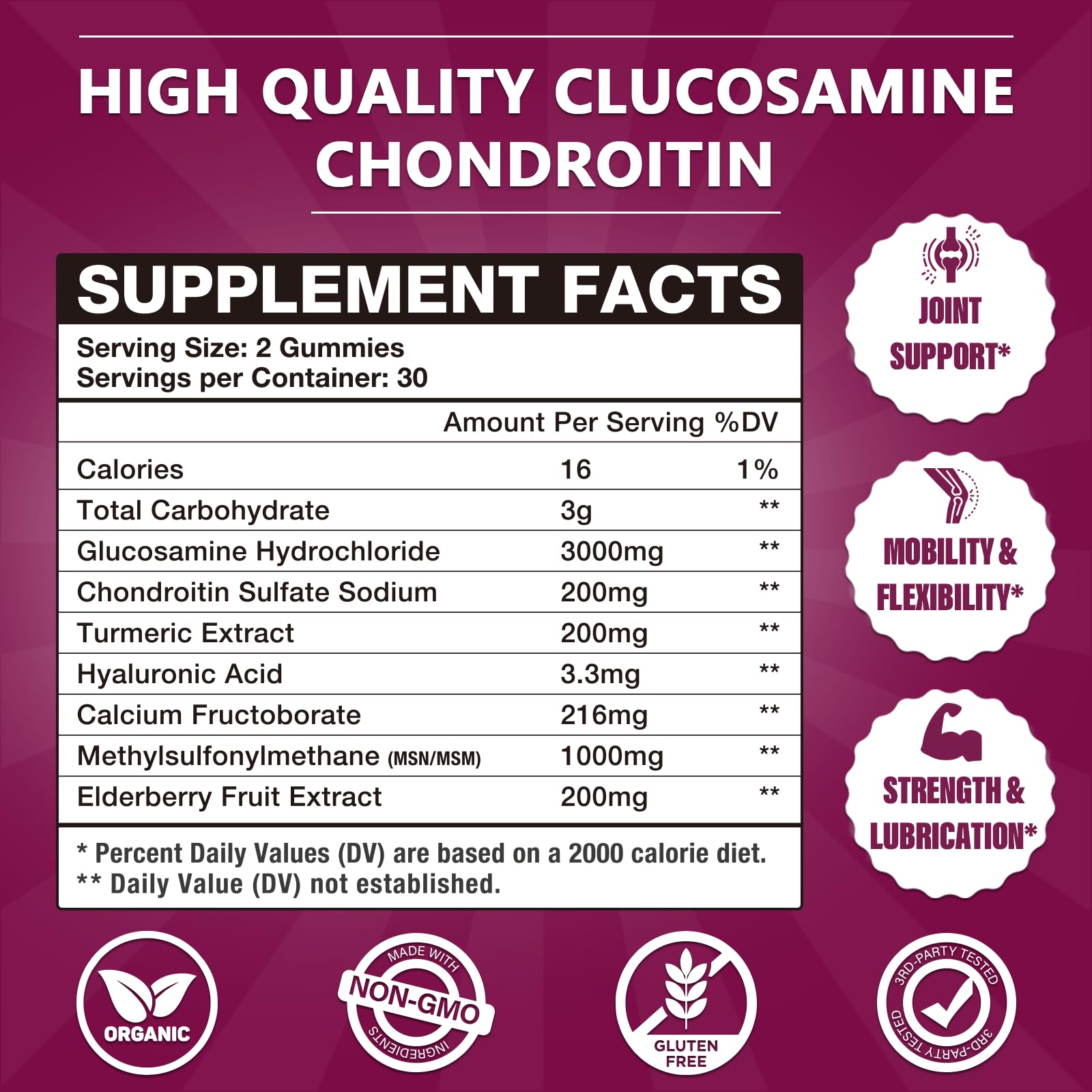 3000 mg glucosamine for enhanced mobility