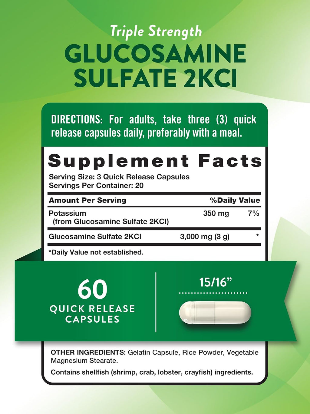 3000 mg glucosamine sulfate capsules