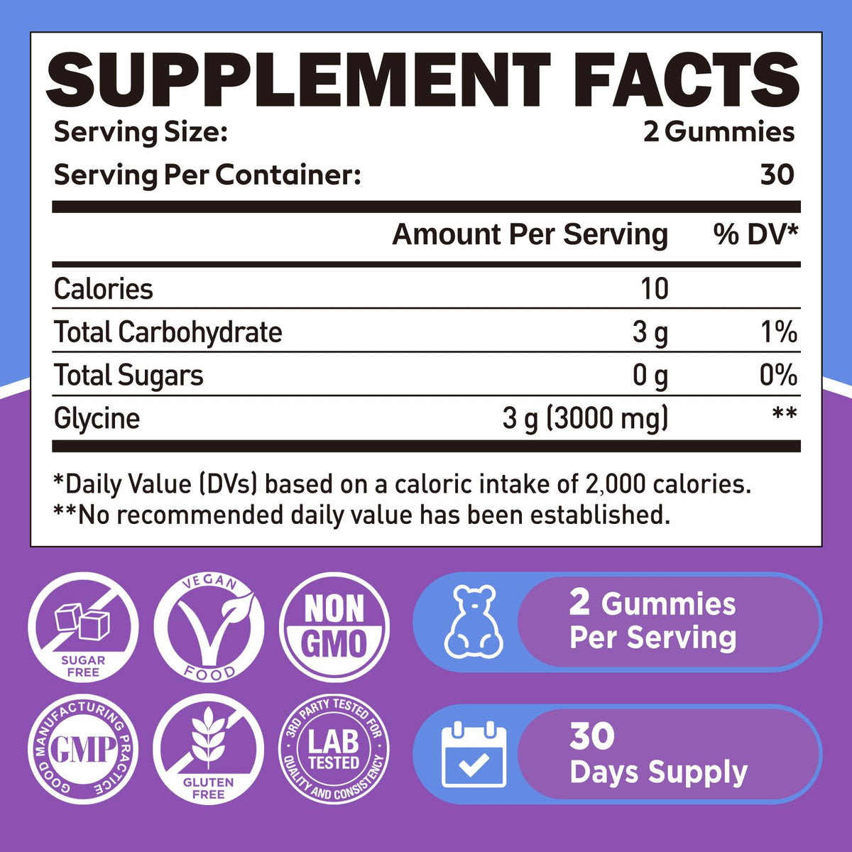 3000 mg glycine multivitamins benefits