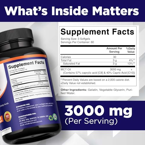 3000 mg MCT oil capsules