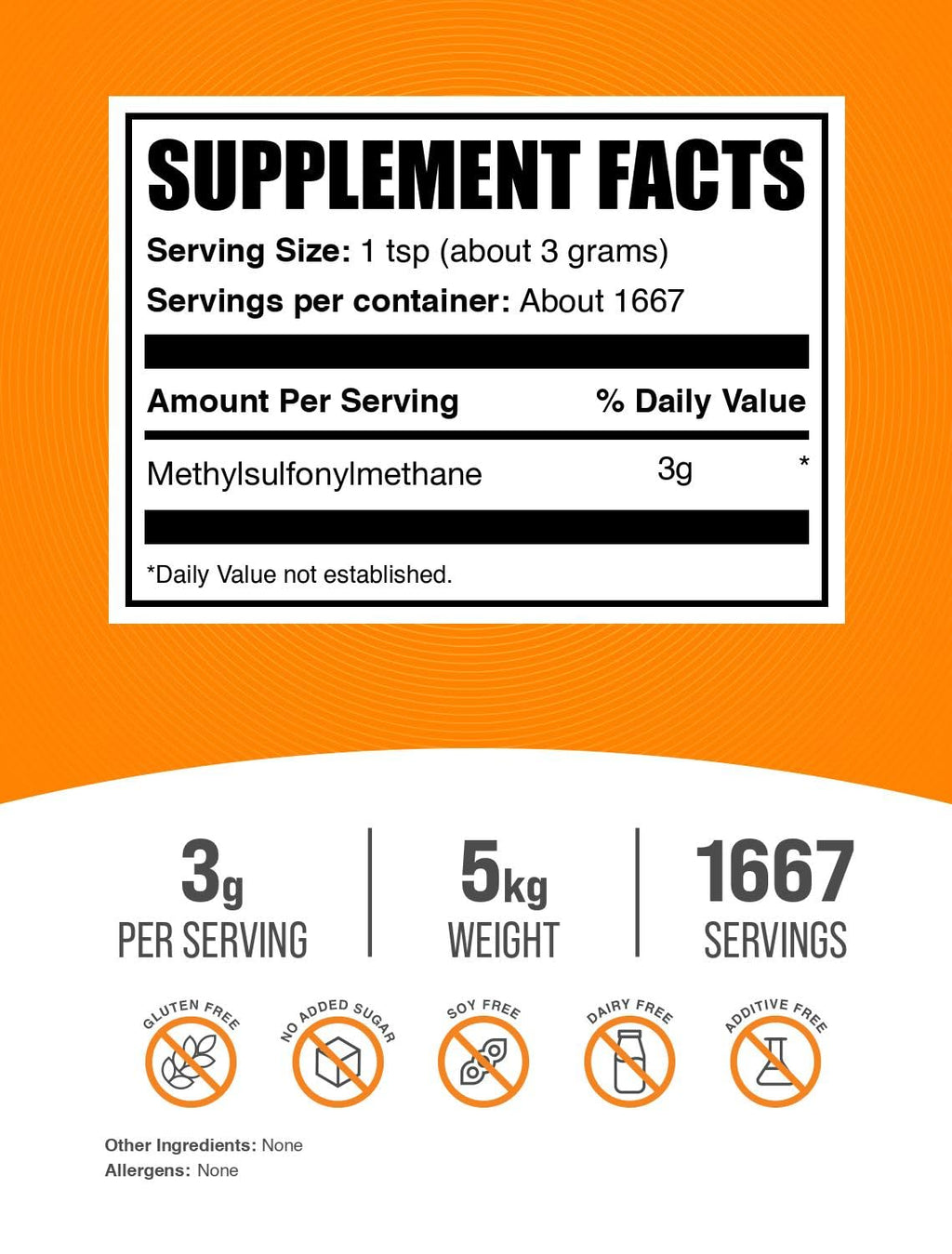 3000 mg MSM powder for better sleep