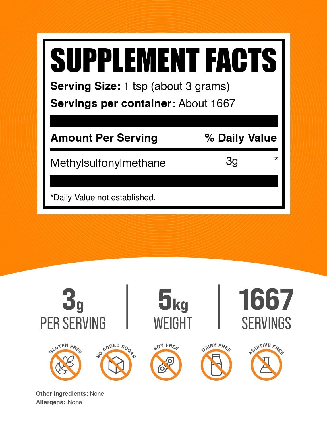 3000 mg MSM powder for better sleep