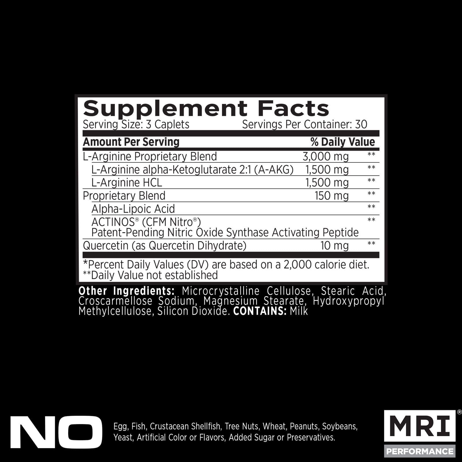 3000 mg nitric oxide caplets for energy