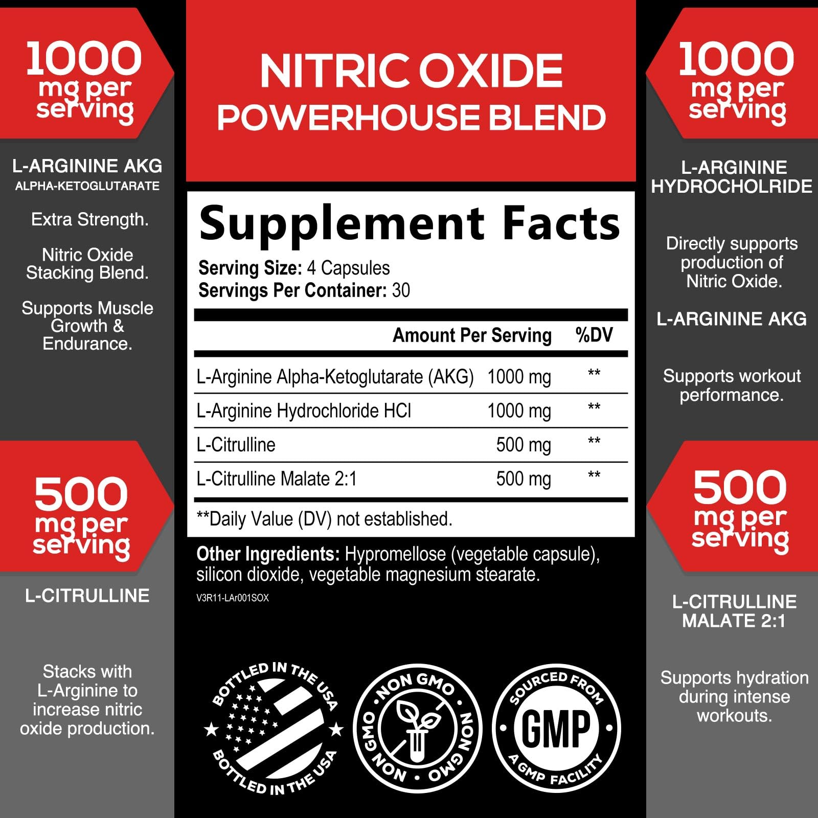 3000 mg Nitric Oxide capsules