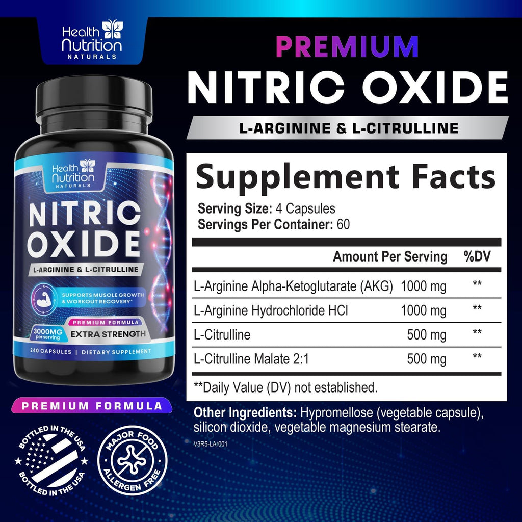 3000 mg Nitric Oxide capsules