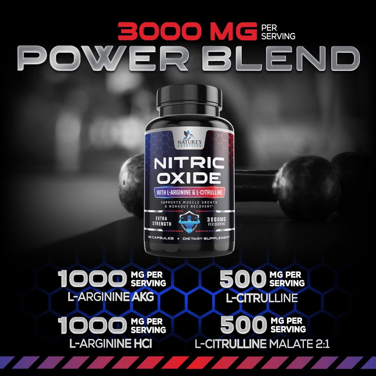 3000 mg nitric oxide capsules
