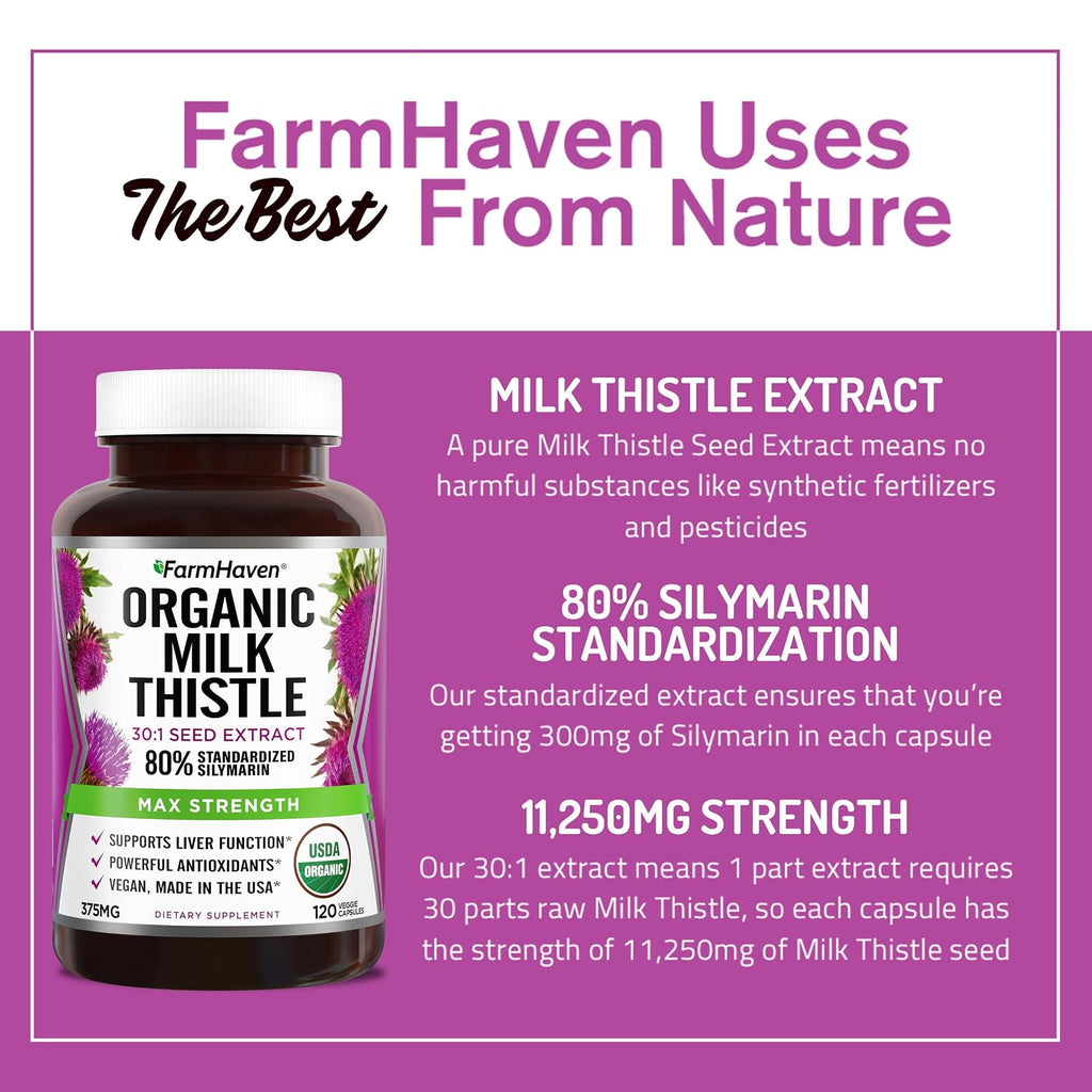30X milk thistle for enhanced absorption