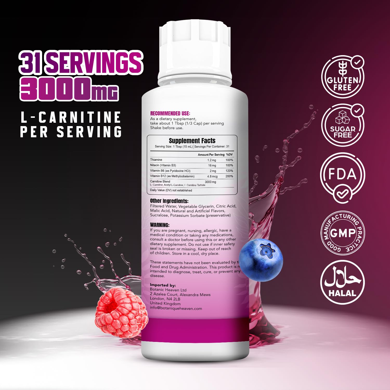31 servings of L-Carnitine liquid