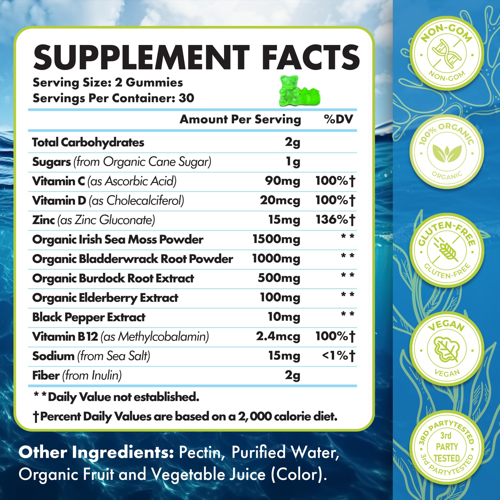 3100mg sea moss gummies with zinc