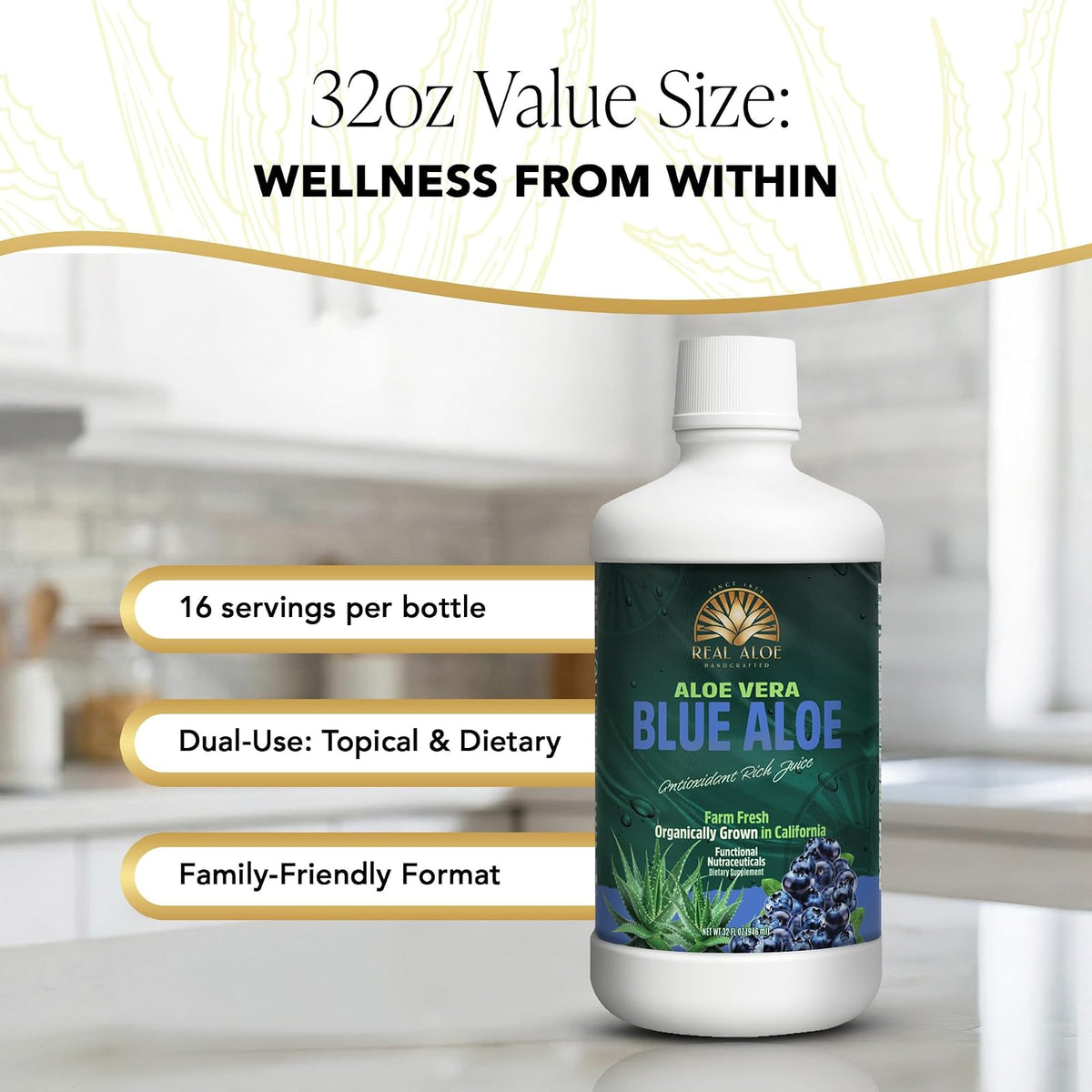 32 fl oz aloe vera juice bottle