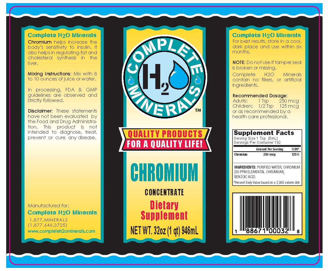 32 fl oz chromium supplement bottle