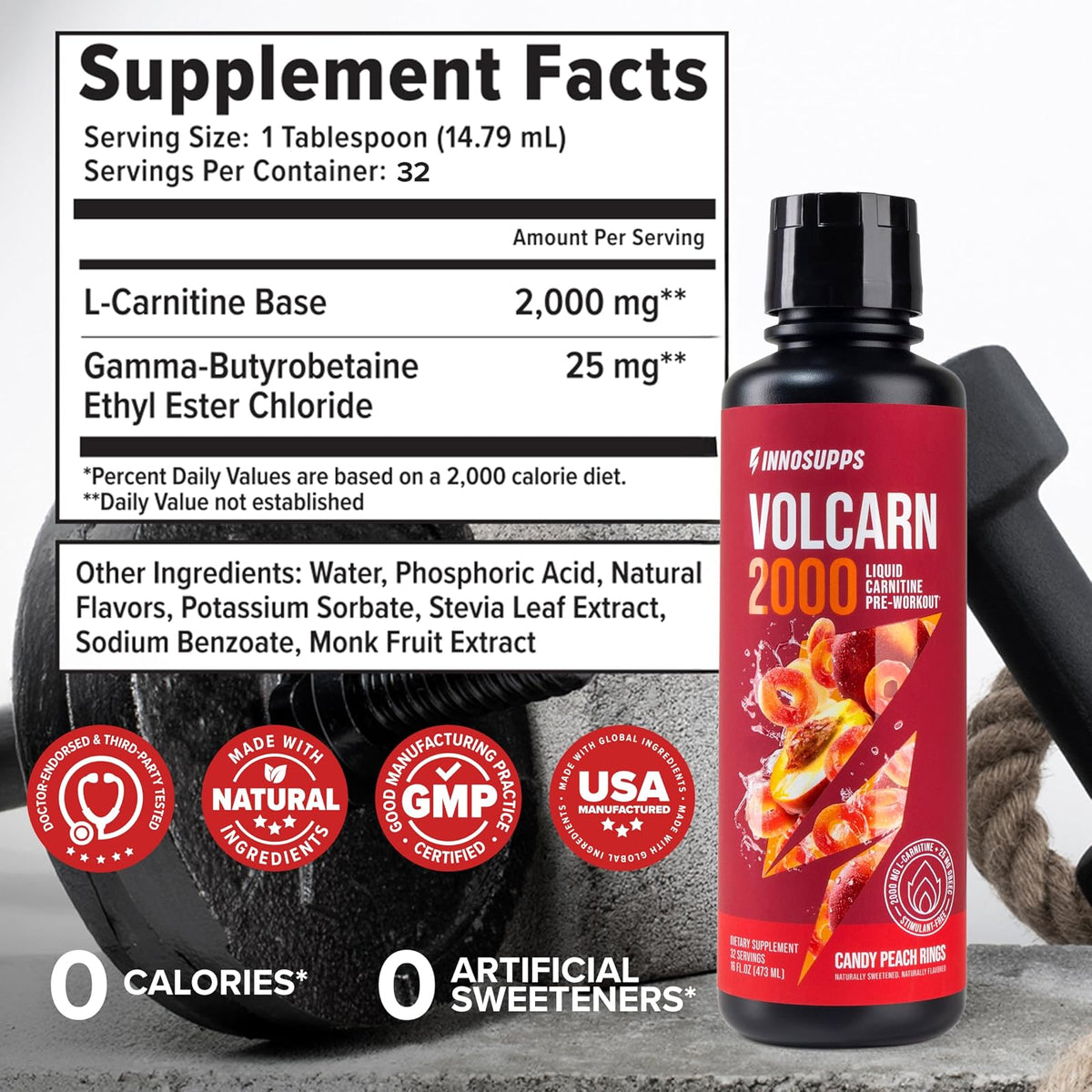 32 servings of acetyl L-Carnitine