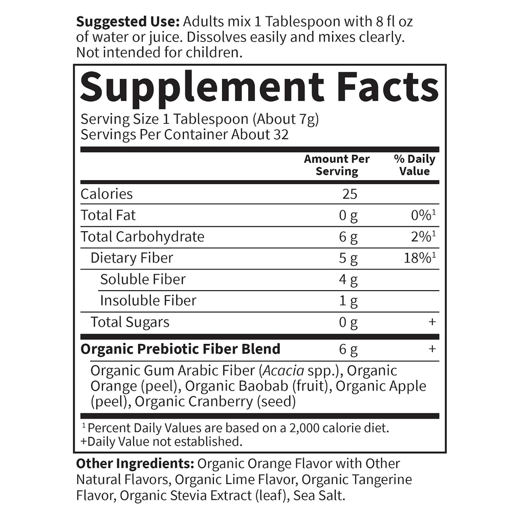 32 servings of organic fiber