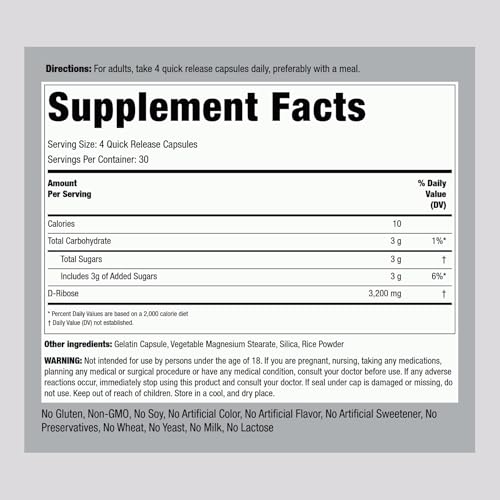 3200mg D-Ribose for athletic performance