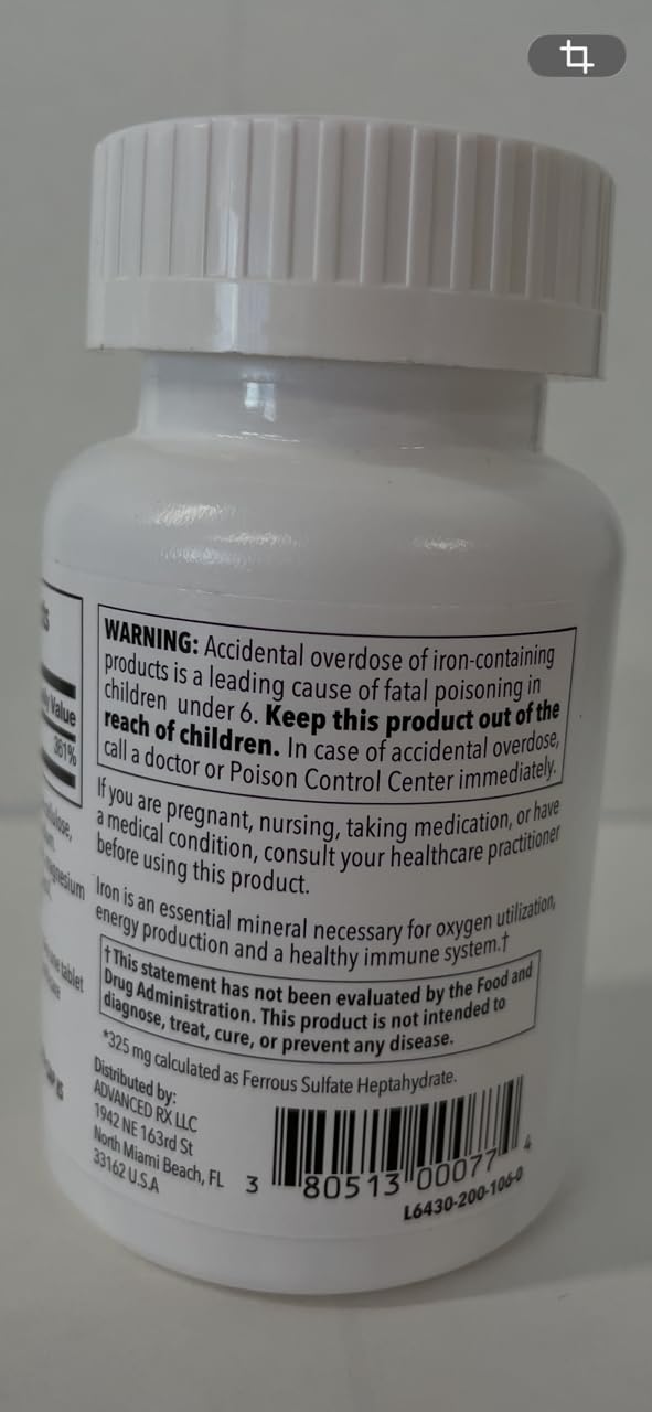 325 mg iron for daily health