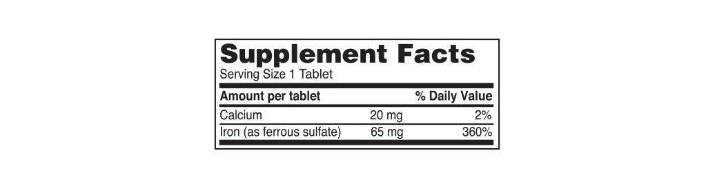 325mg iron tablets for health