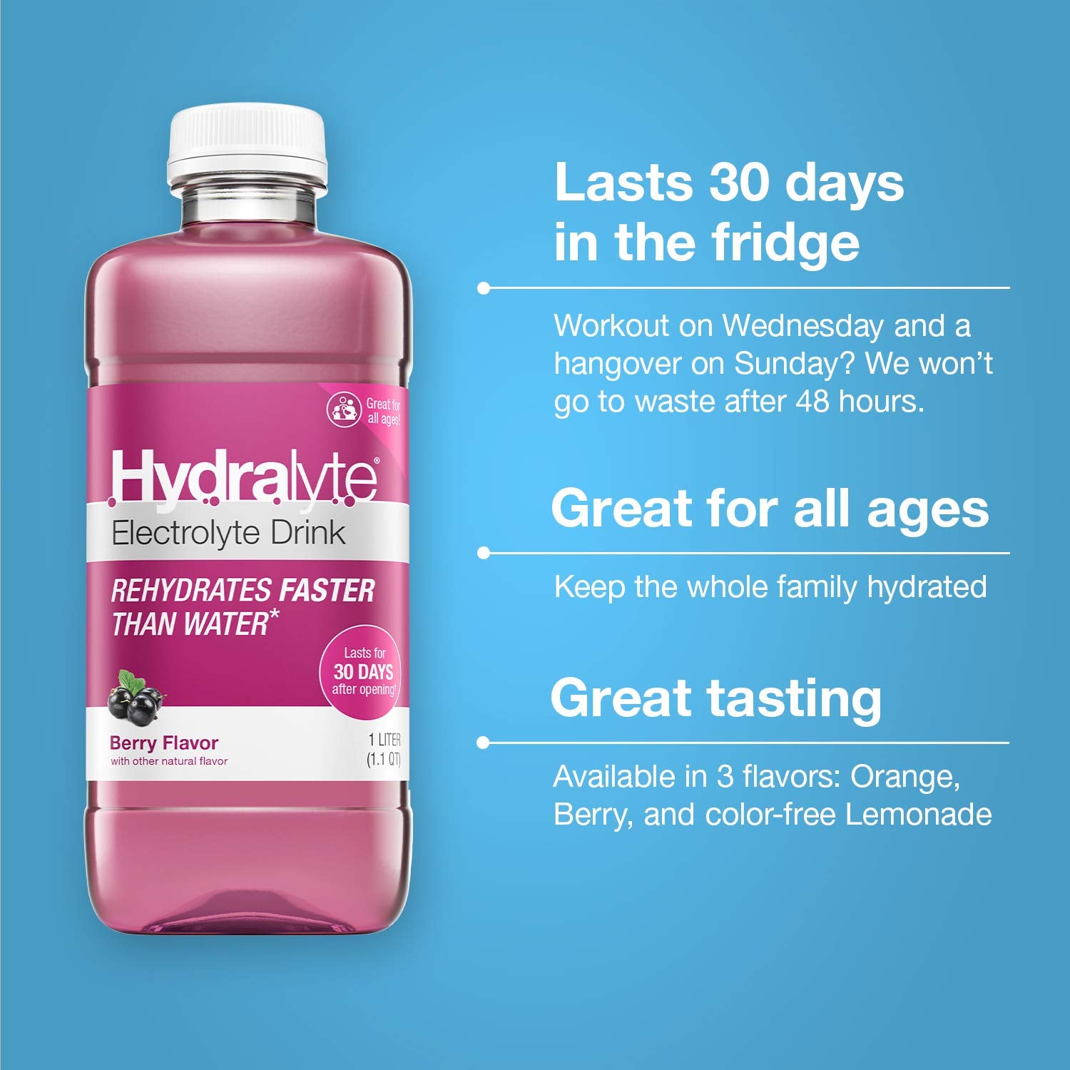 33.8 oz Hydralyte hydration drink